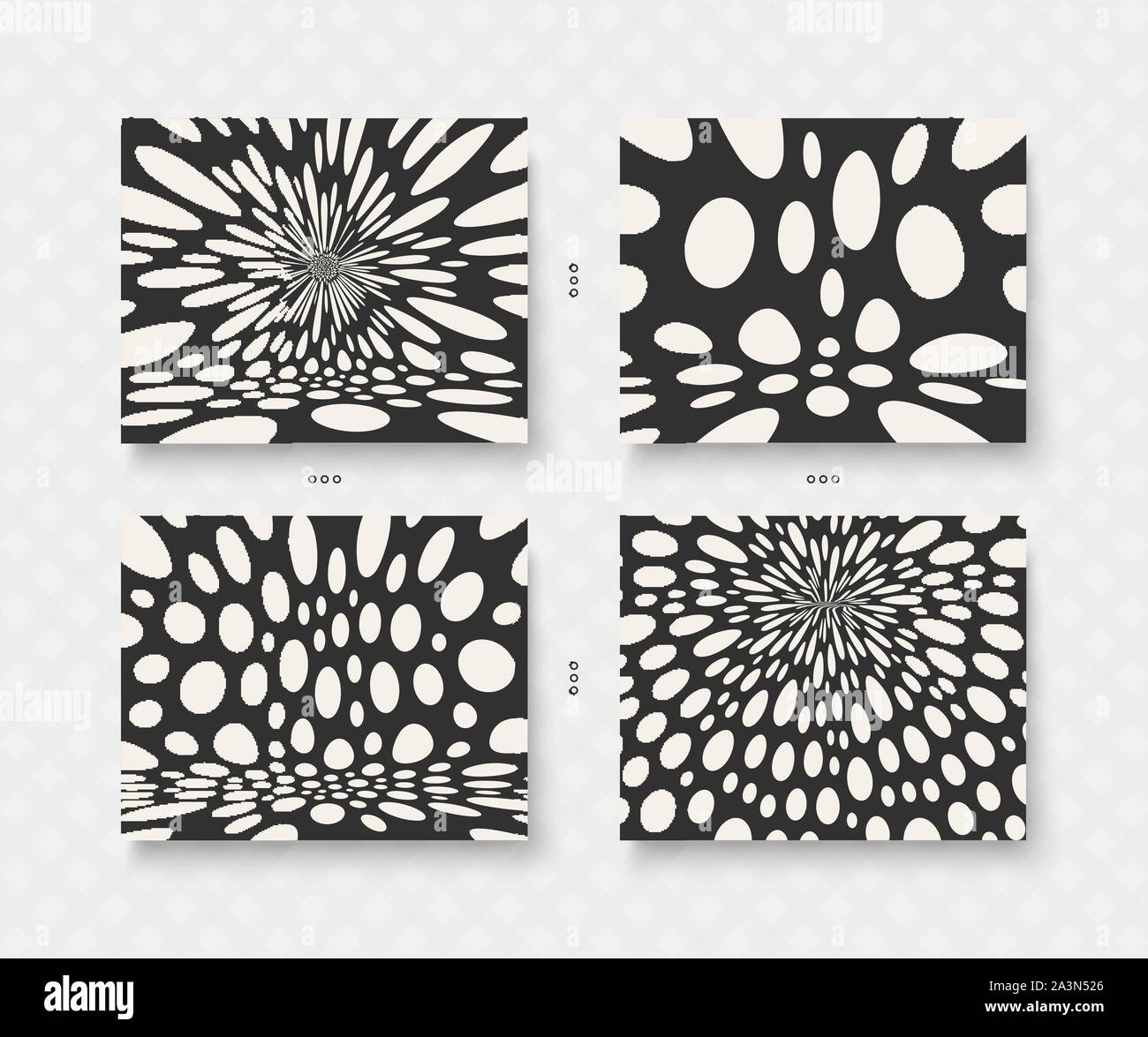 Black and white pattern. Abstract background with circles. Chaotic ...