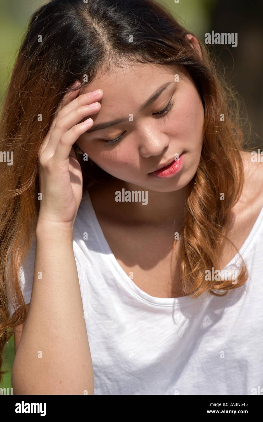 Worrisome Beautiful Female Woman Stock Photo - Alamy