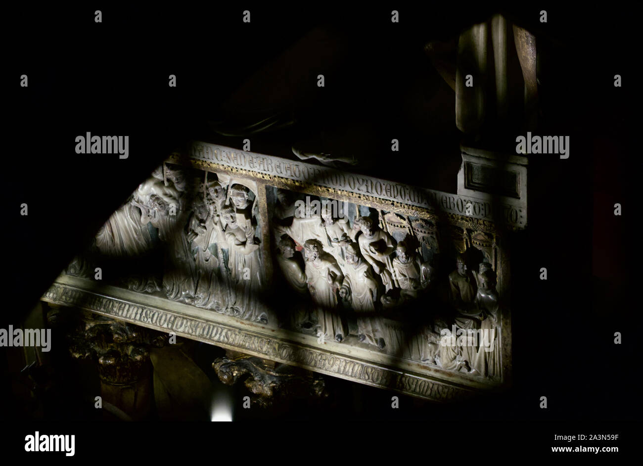 The crypt of Saint Eulalia at Barcelona Cathedral in Barcelona, Spain ...