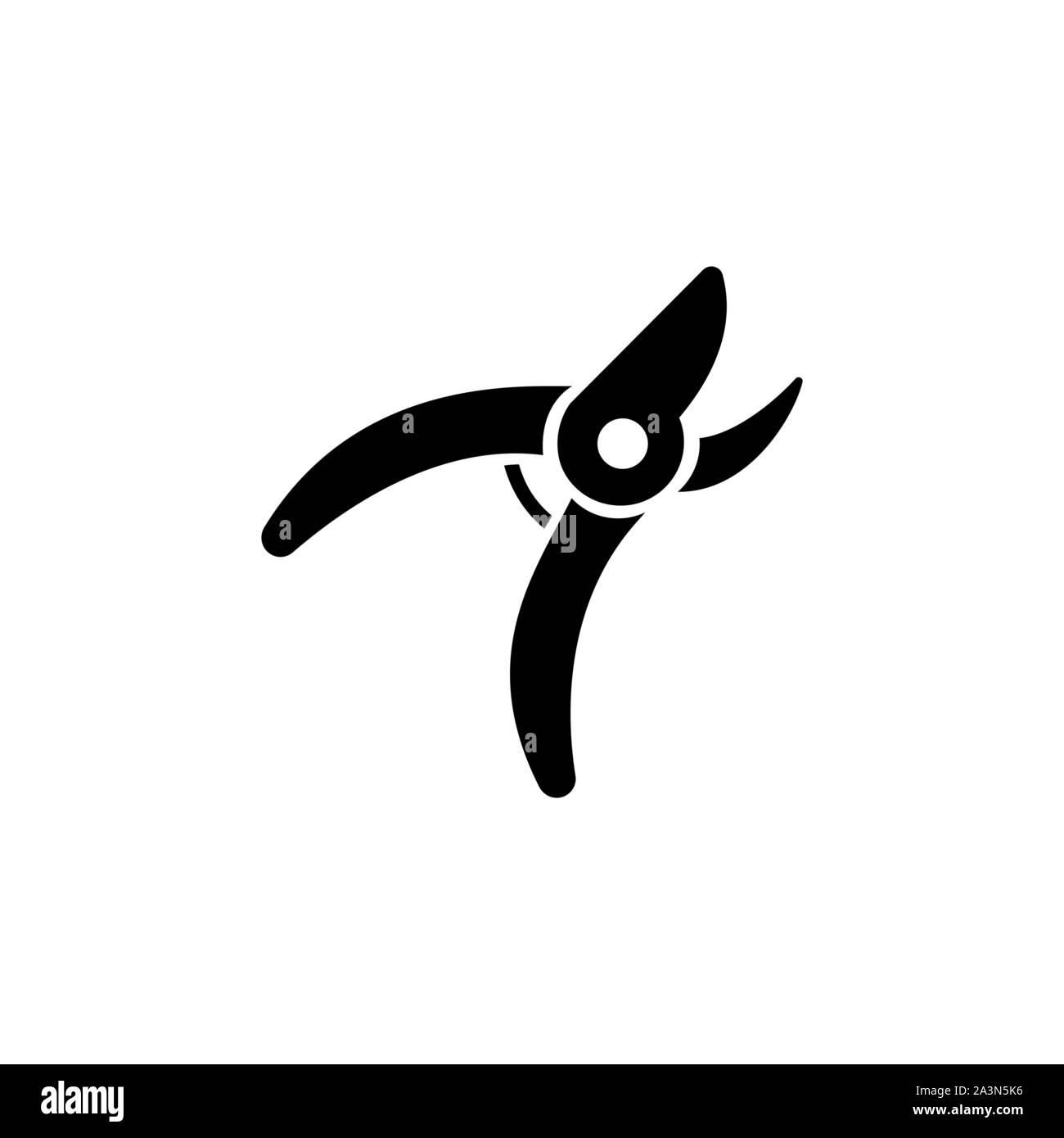 Pruning Scissors, Garden Secateurs. Flat Vector Icon illustration ...