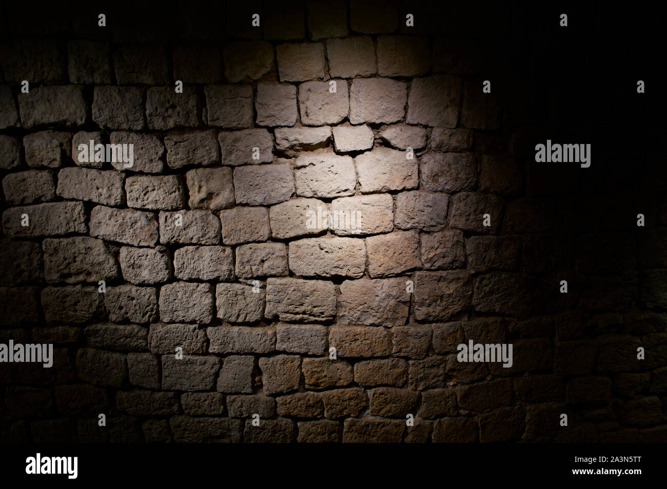 Ancient Roman ruins of the old Barcino city at the MUHBA in Barcelona ...