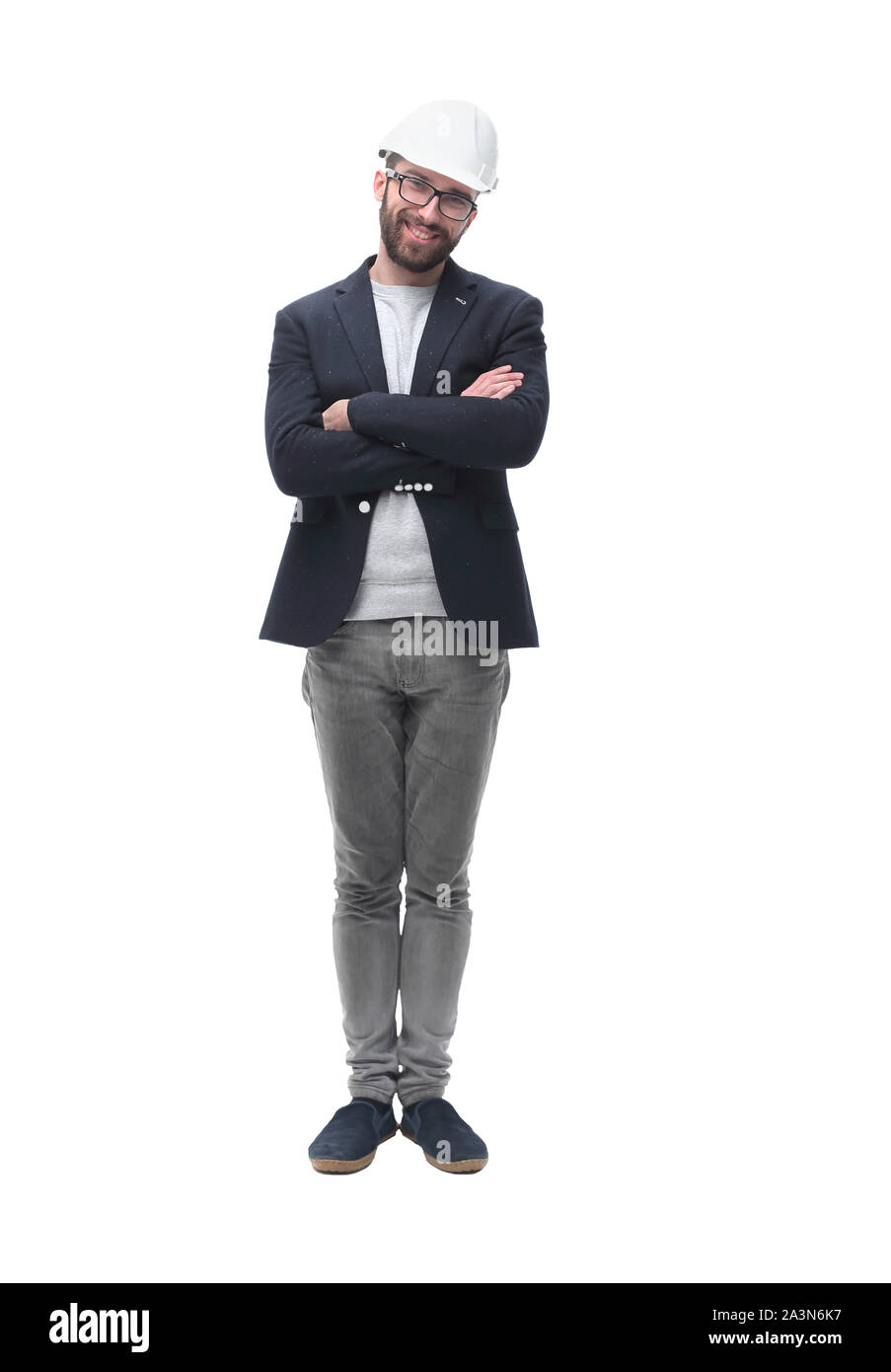 in full growth. portrait of a successful businessman architect ...