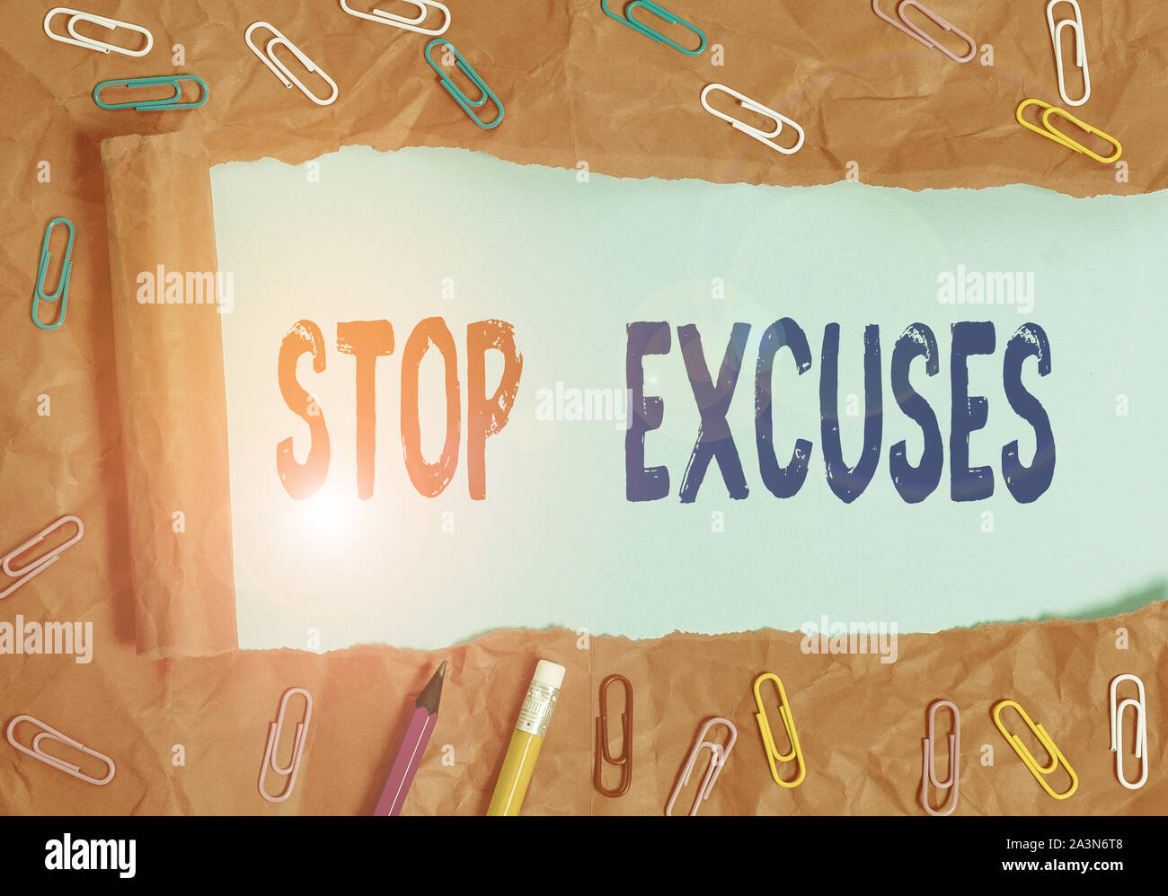 Text sign showing Stop Excuses. Business photo showcasing put an end to ...