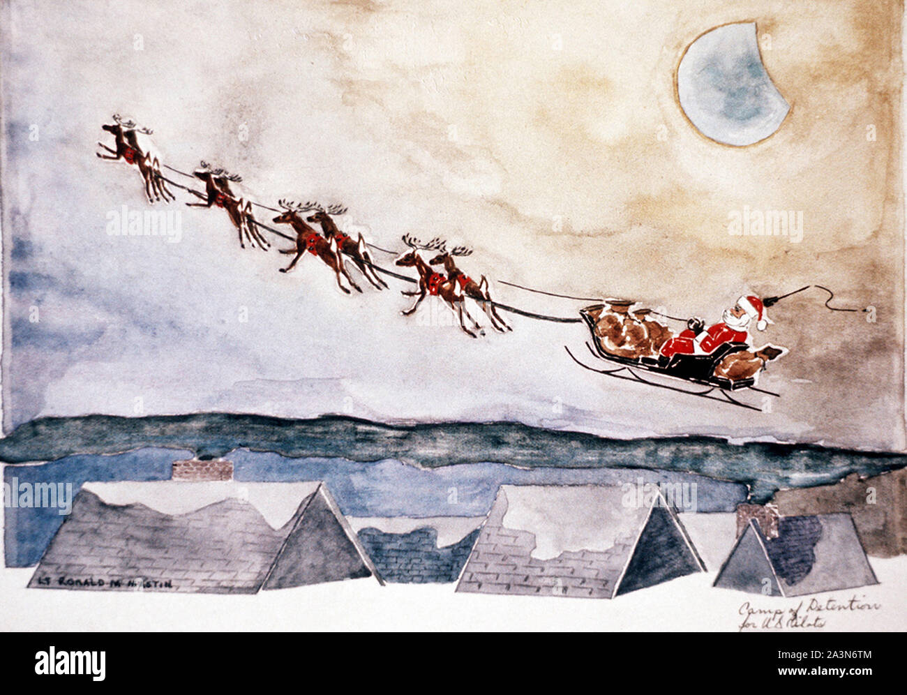 Artwork: Prisoners of War Art - Vietnam, camp of detention for U.S ...