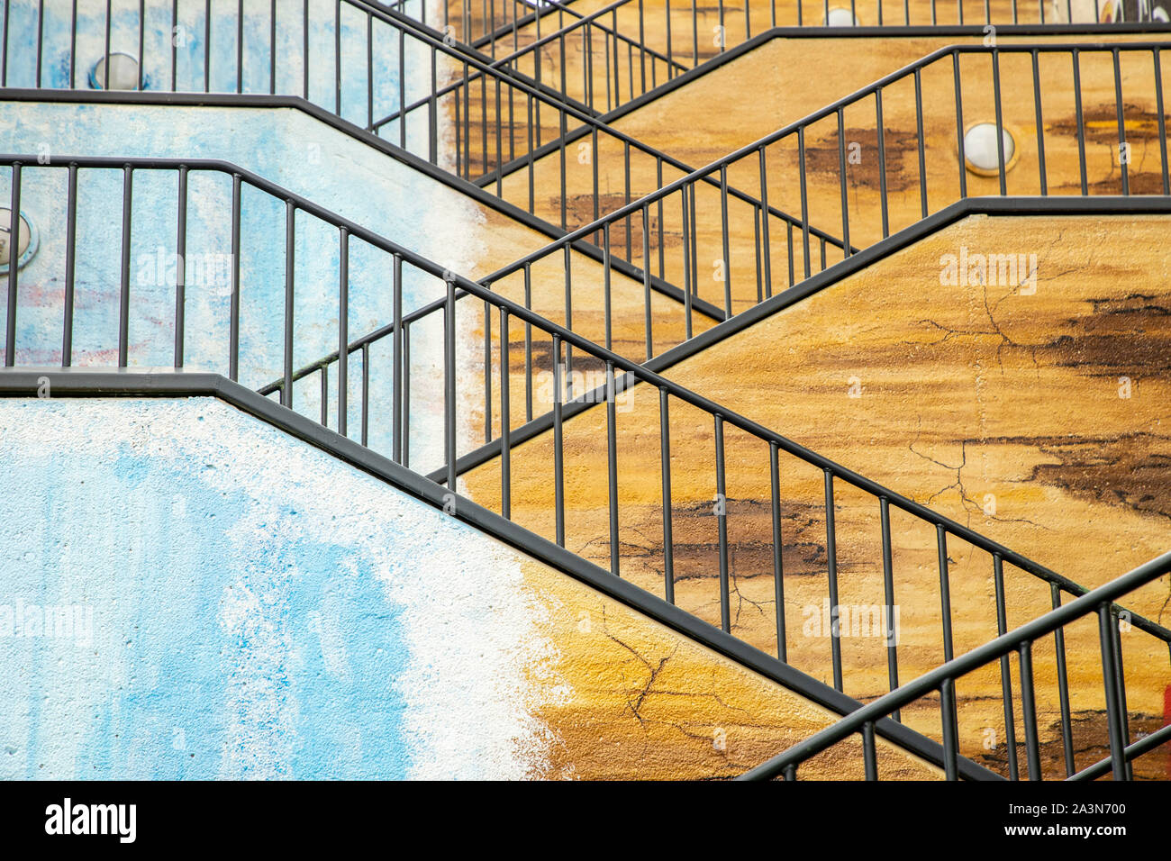 Stairs, railings, up, down Stock Photo - Alamy