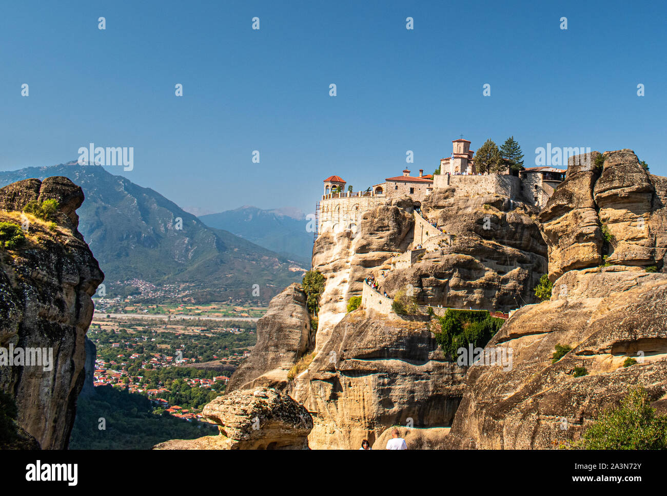 Monastery Meteora Greece. Stunning panoramic landscape. View of ...