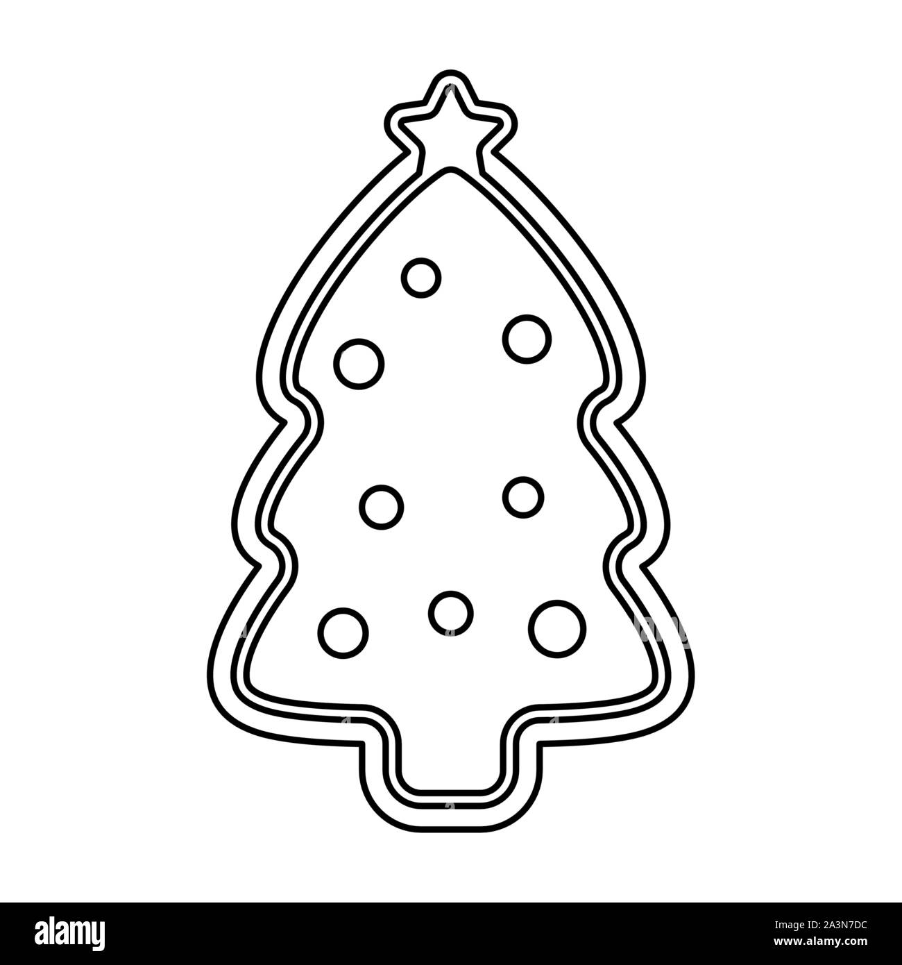 happy merry christmas tree cookie pastry Stock Vector Image & Art - Alamy