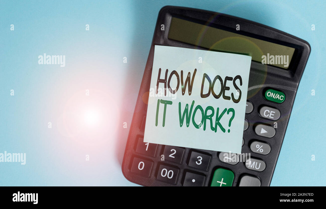 Text sign showing How Does It Work Question. Business photo showcasing ...