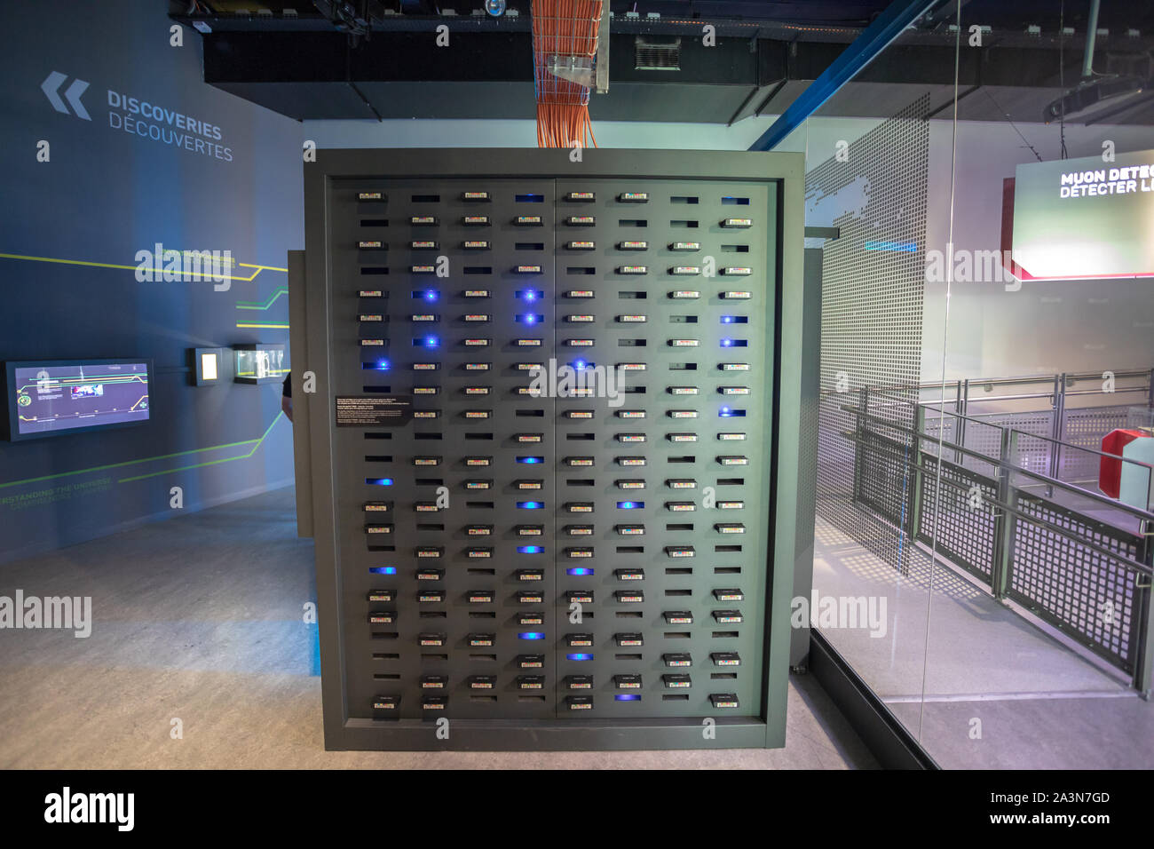 CERN, Geneva, Switzerland. wall mounted HDD cabinet Stock Photo - Alamy