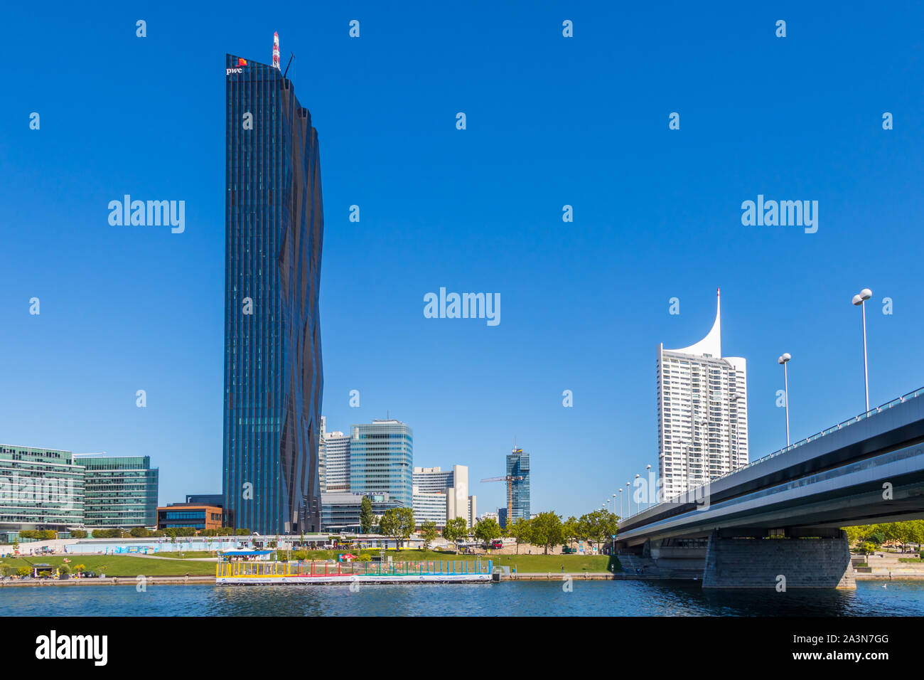 Vienna, Austria - September 4, 2019: Skyline of Donau City Vienna and ...