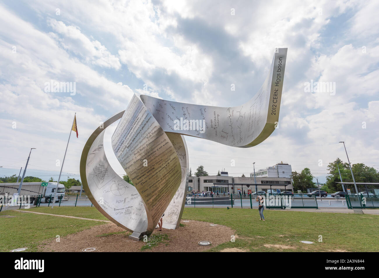 CERN, Geneva, Switzerland. "Wandering the immeasurable" monument ...