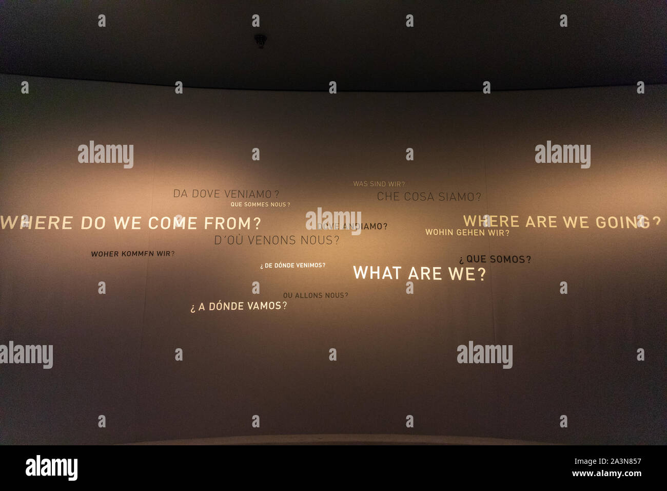 CERN, Geneva. Entrance of the Galileo Galilei square. Panel with ...