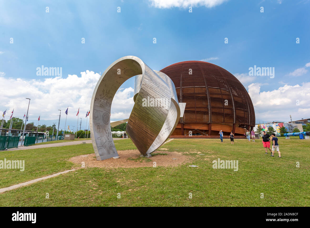 CERN, Geneva, Switzerland. "Wandering the immeasurable" monument and ...
