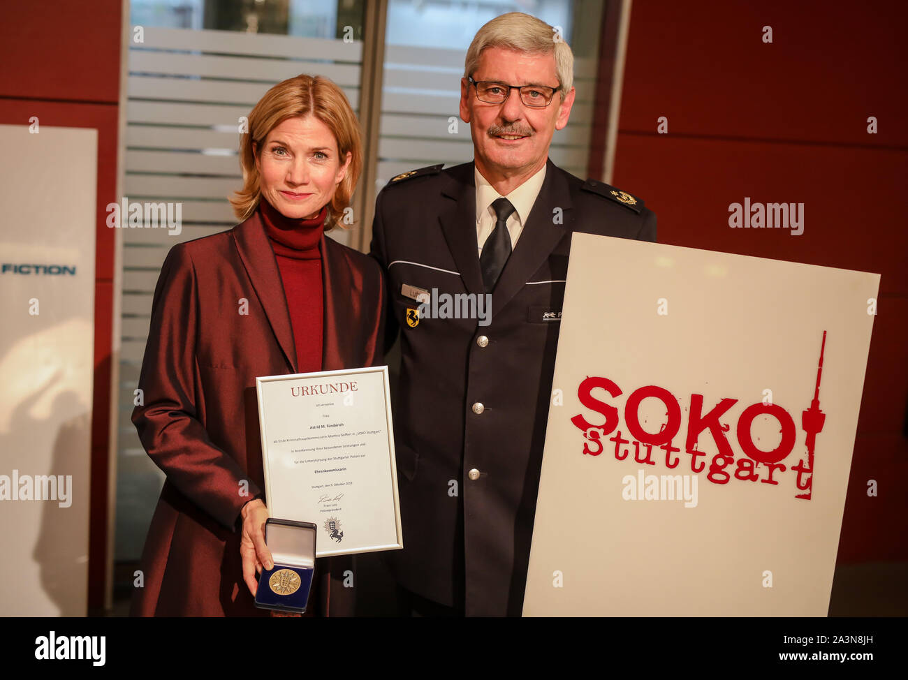 Stuttgart, Germany. 09th Oct, 2019. "Soko Stuttgart" actress Astrid M ...
