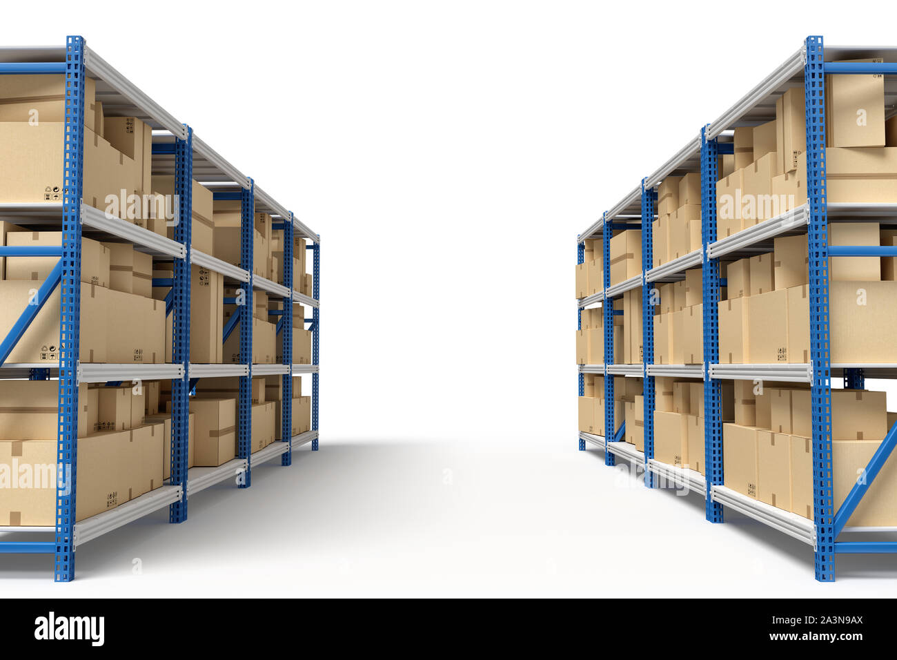 3d render warehouse interior racks hi-res stock photography and images ...
