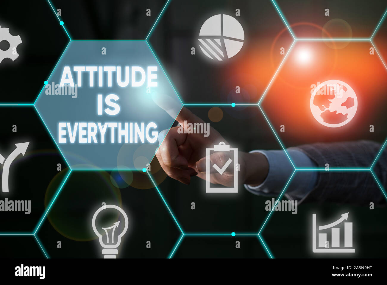 Writing note showing Attitude Is Everything. Business concept for ...