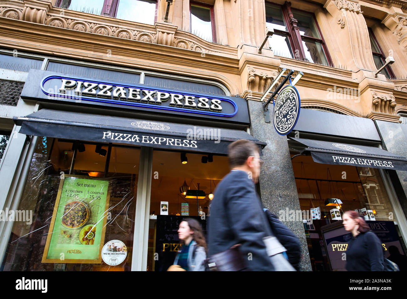 London, UK. 9th Oct, 2019. A branch of Pizza Express in central London ...