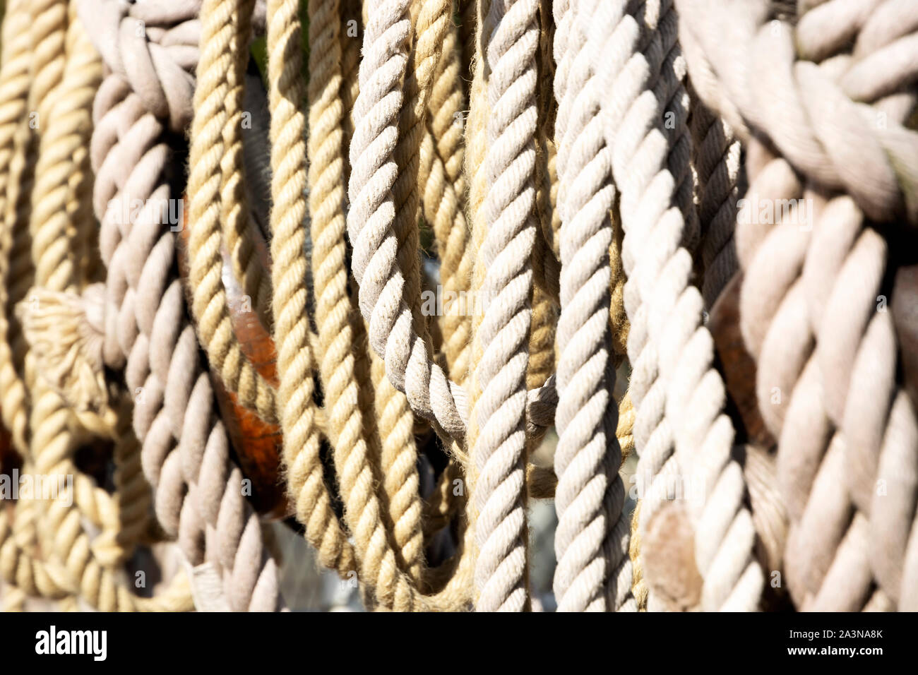 Rigging on old sailing ship Stock Photo - Alamy