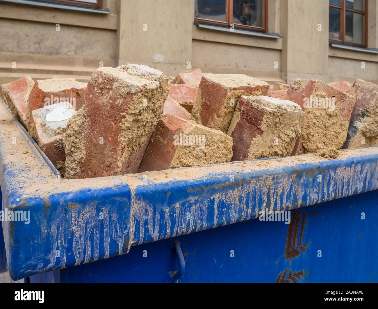 Container with bricks Stock Photo - Alamy