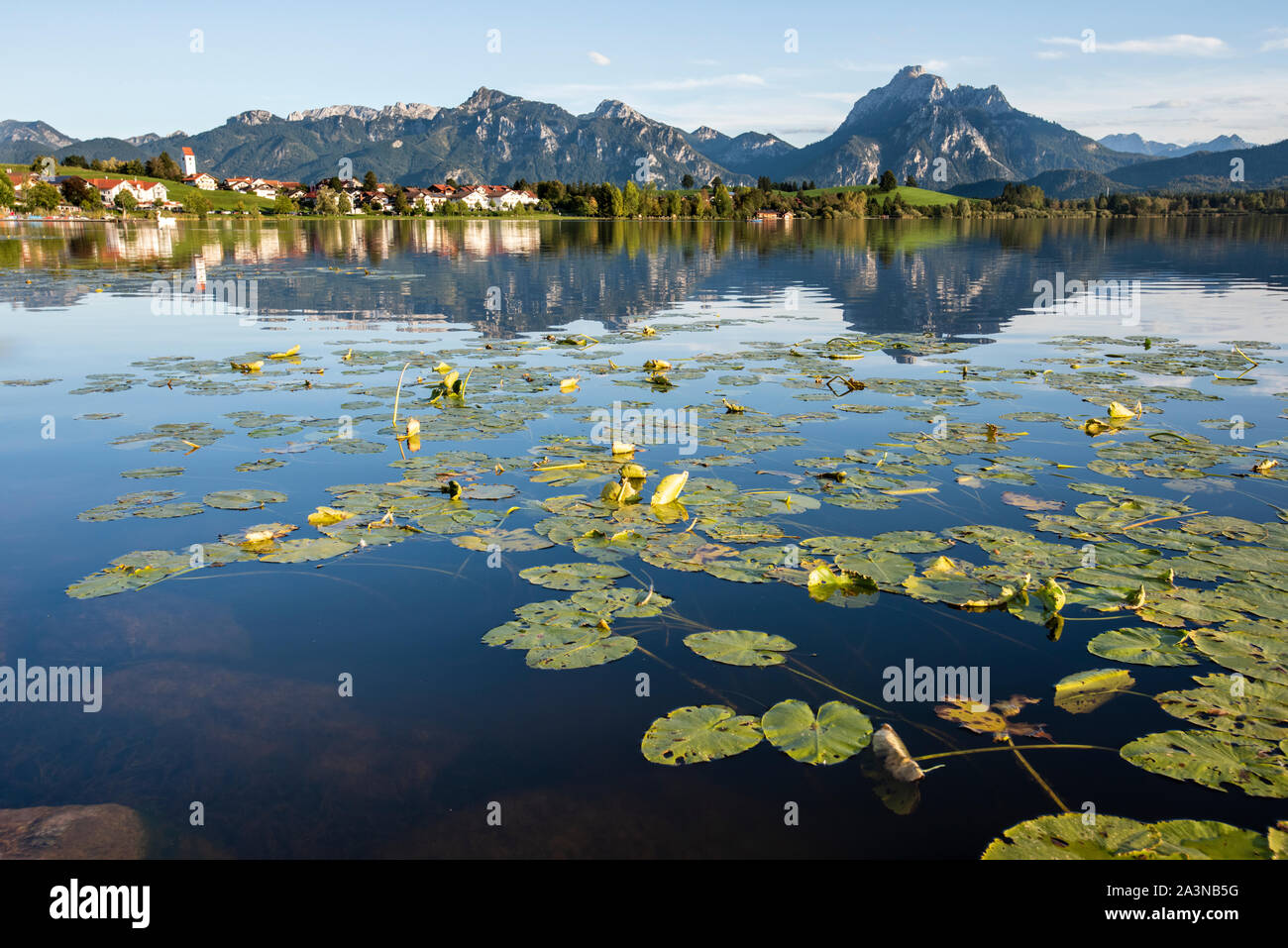 panoramic landscape with lake and mountains Stock Photo - Alamy