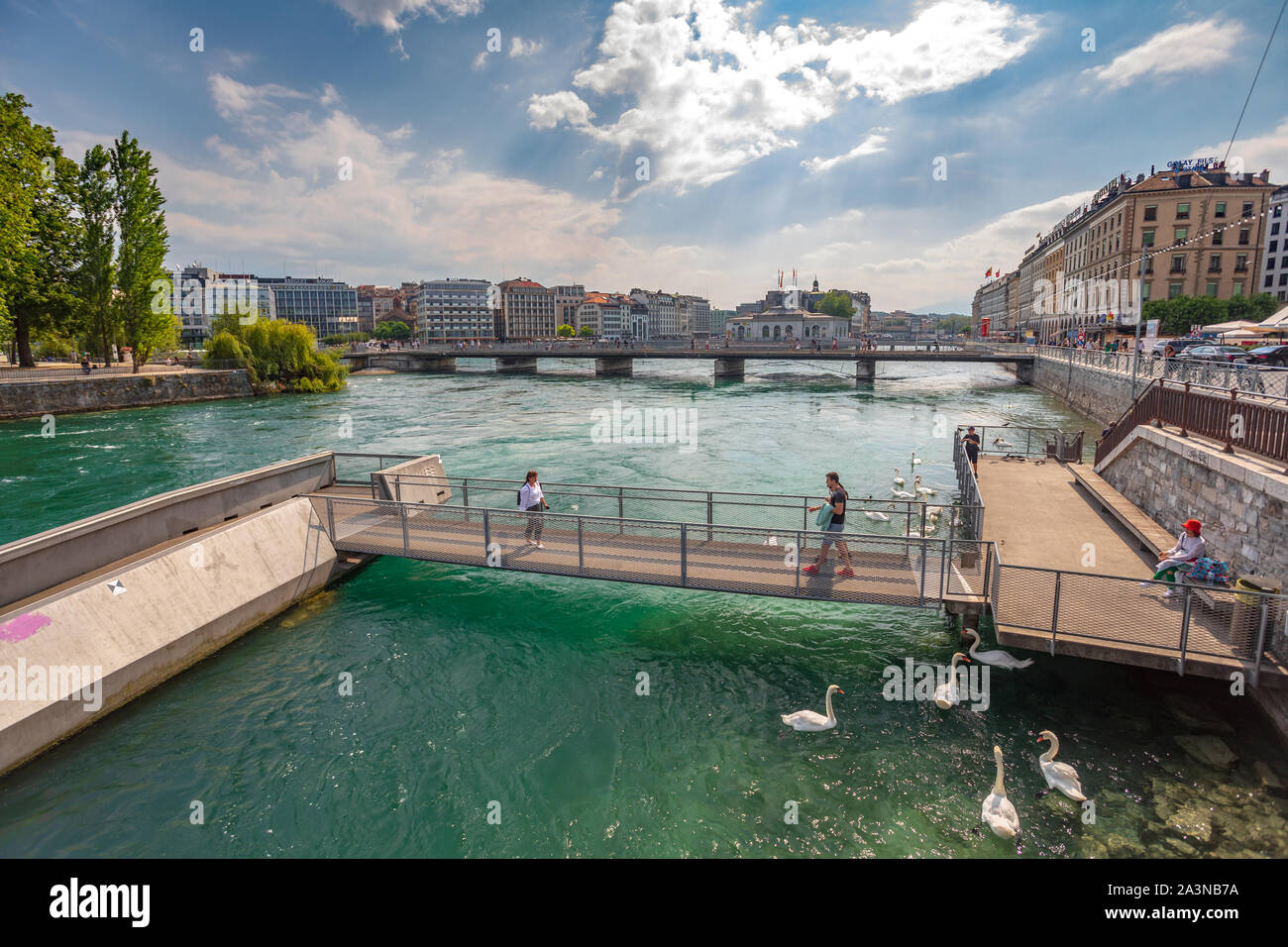 Switzerland rhone river landscape hi-res stock photography and images ...