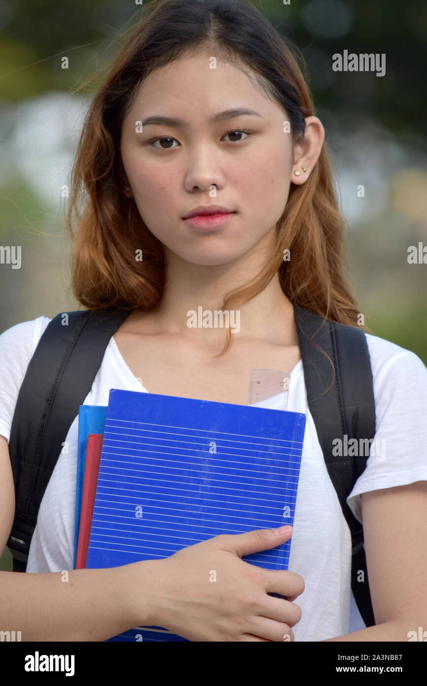 Serious School Girl Student Stock Photo - Alamy