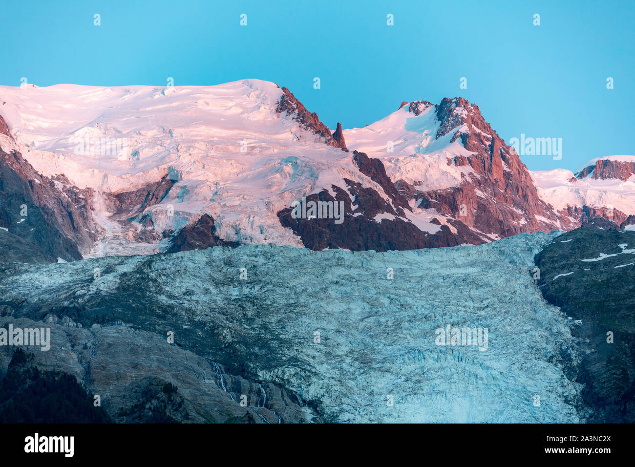 Mont Blanc mountain peak view from Chamonix, France Stock Photo - Alamy