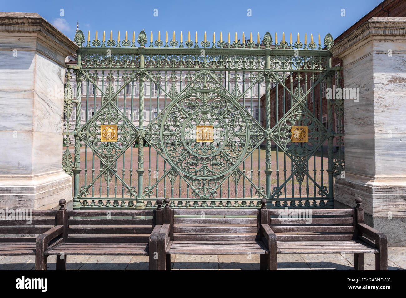 Fence details on Royal Palace of Turin, Italy Stock Photo - Alamy