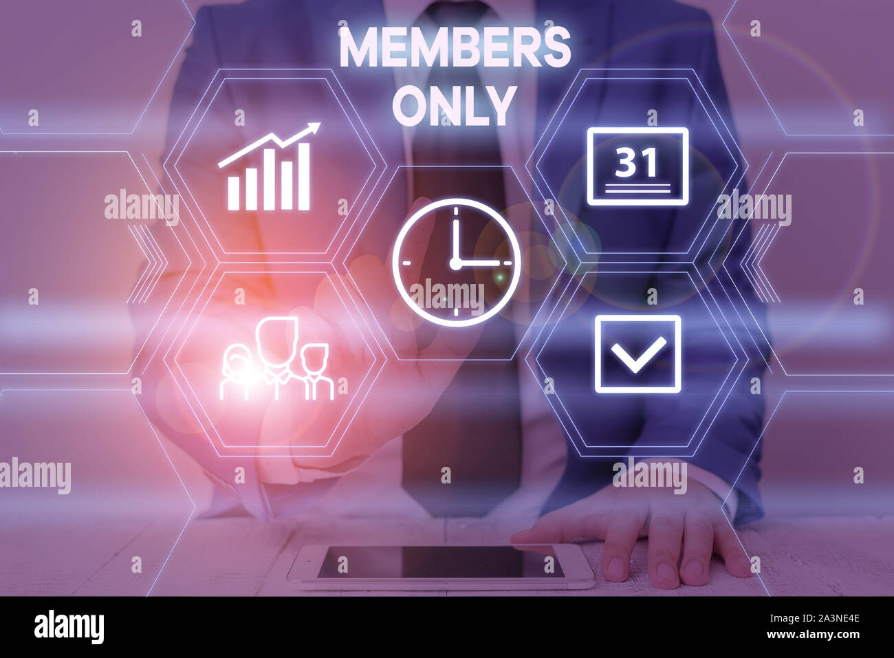 Text sign showing Members Only. Business photo text Limited to an ...