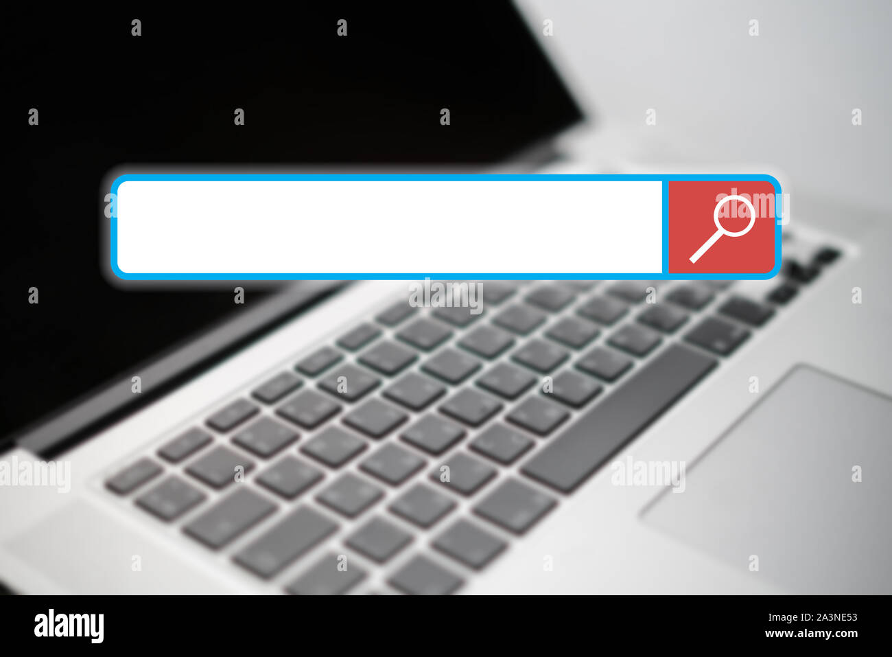 classic laptop background with a search web browser tab on top Stock ...