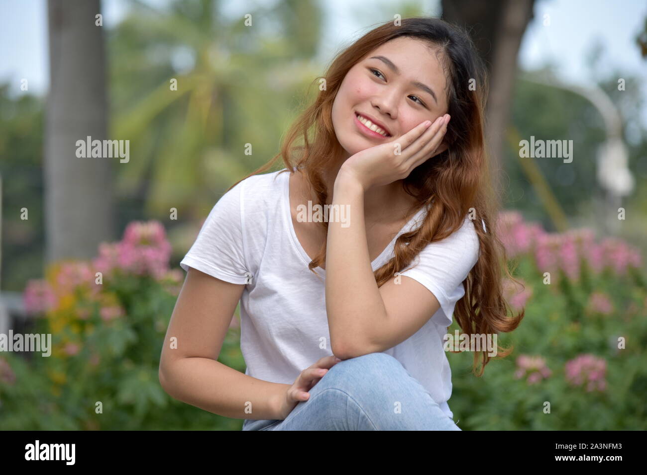 Thoughtful Female Woman Stock Photo - Alamy