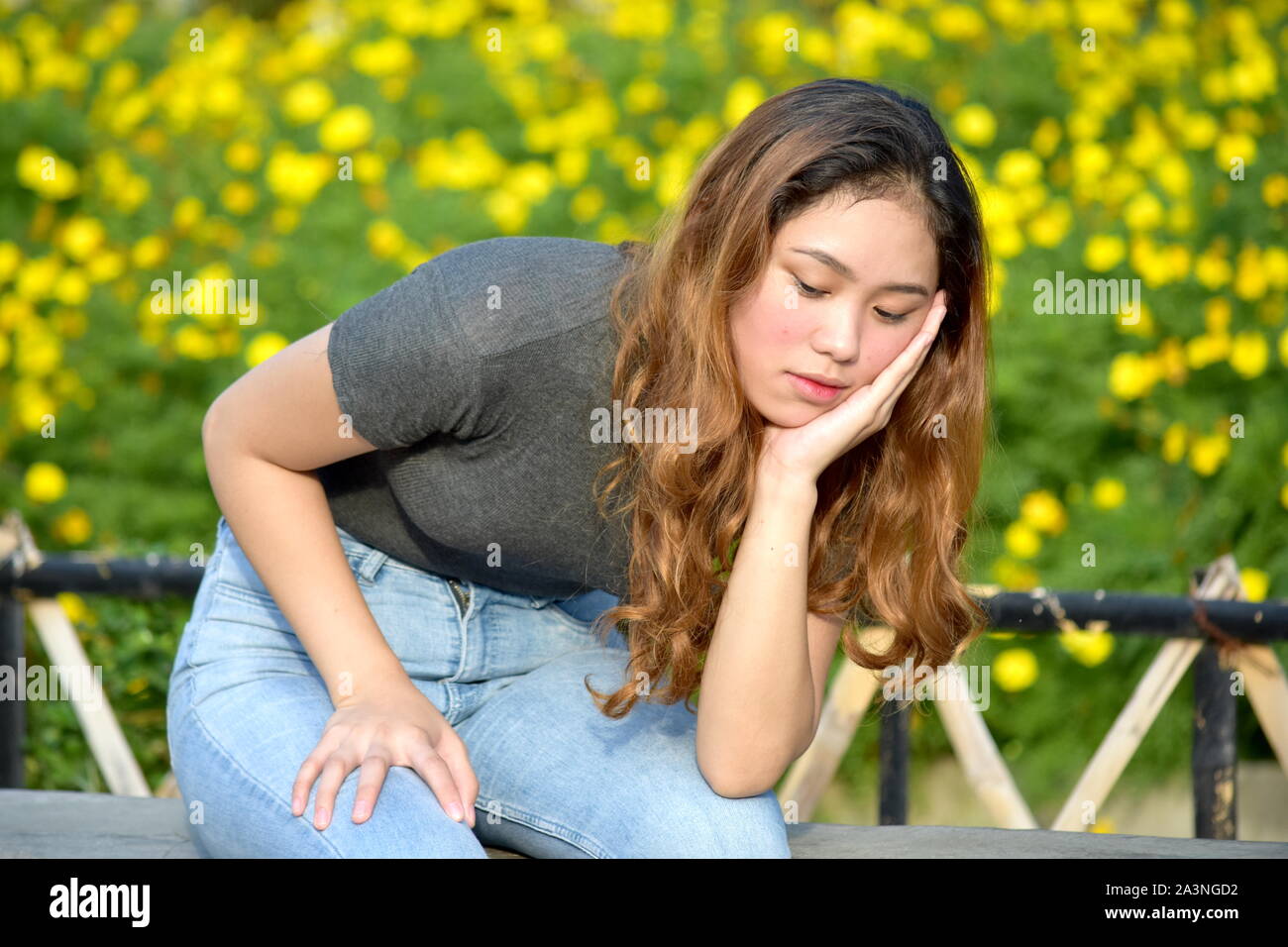Beautiful Female And Sadness Stock Photo - Alamy