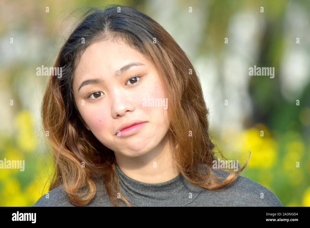 Confused Beautiful Adult Female Stock Photo - Alamy