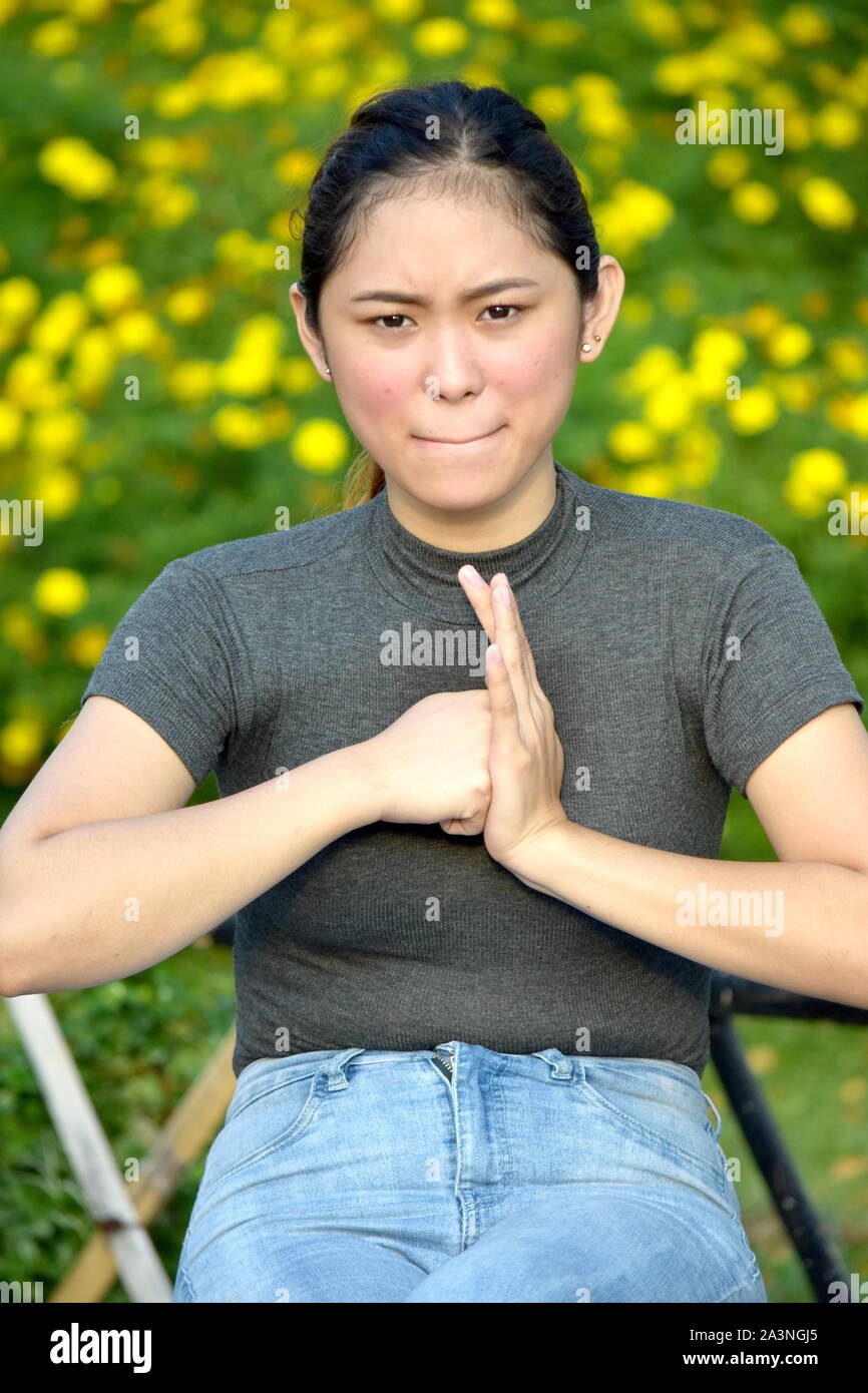 An Angry Youthful Asian Female Stock Photo - Alamy