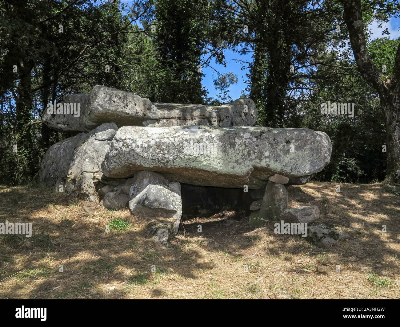 Dolmen de Roch-Feutet, Carnac, departement Morbihan, France Stock Photo ...