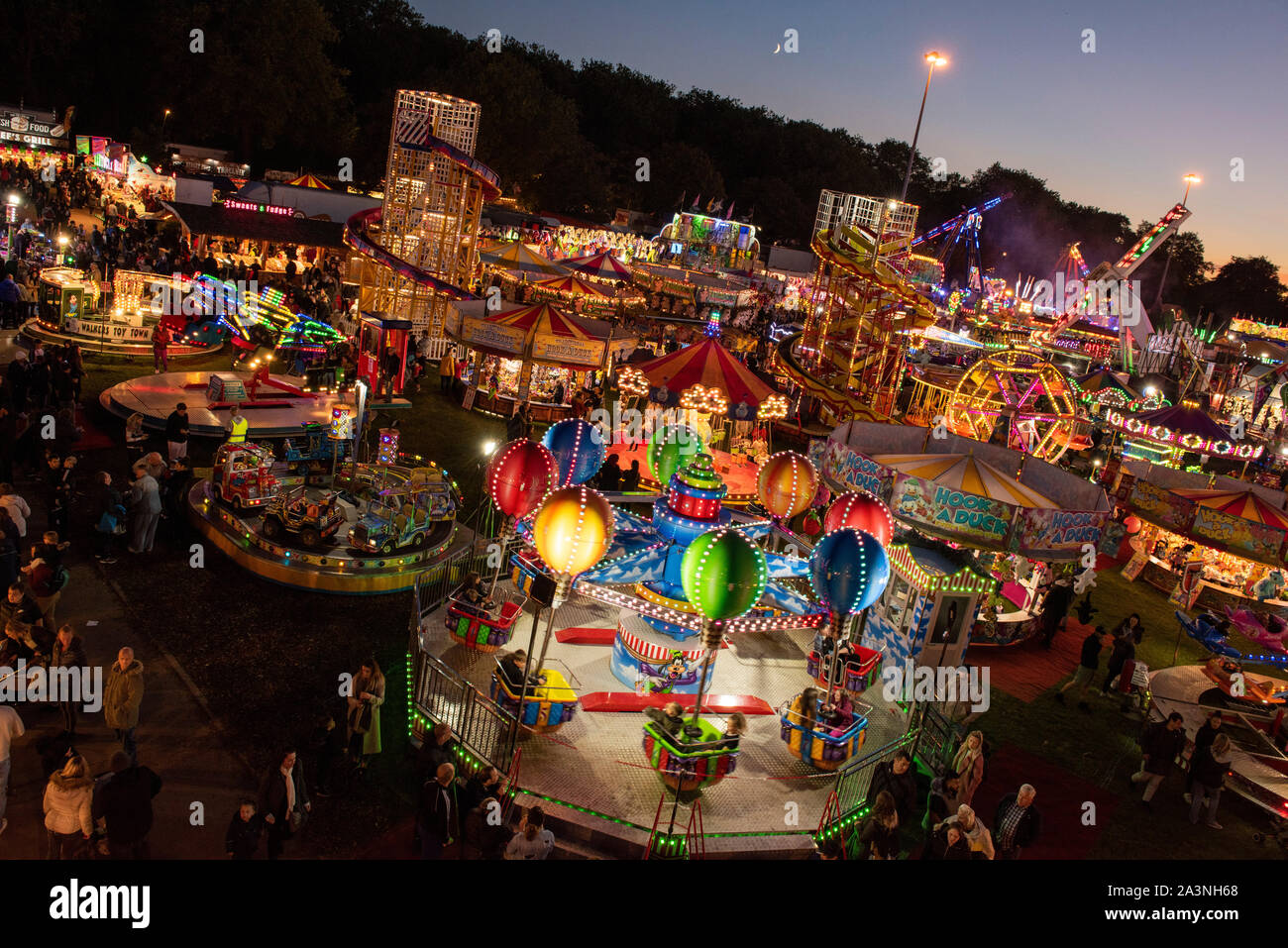 Sunset Early Evening Blue Hour at Goose Fair October 2019, Nottingham ...