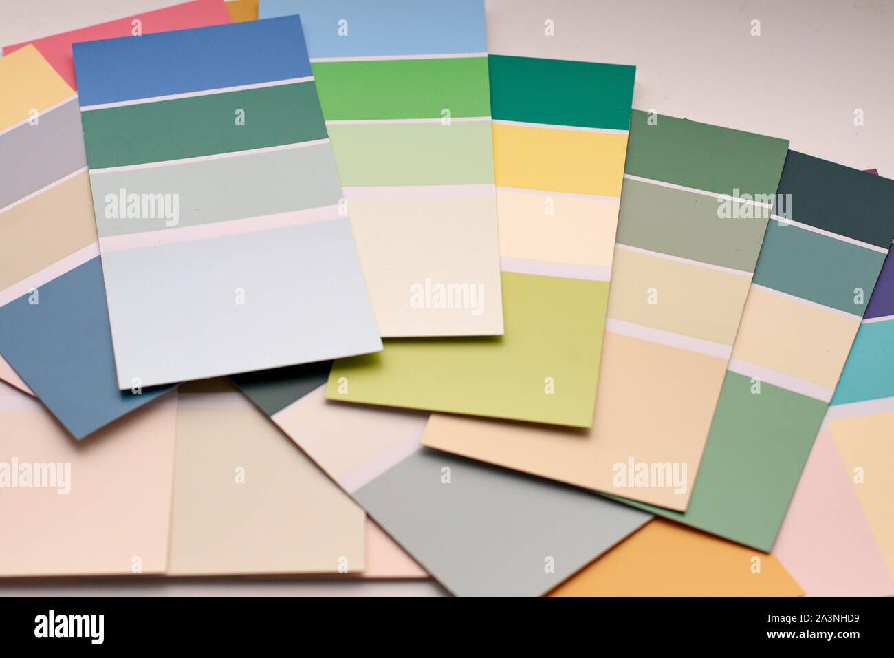 Color palette with various samples. Light background. Paint selection ...