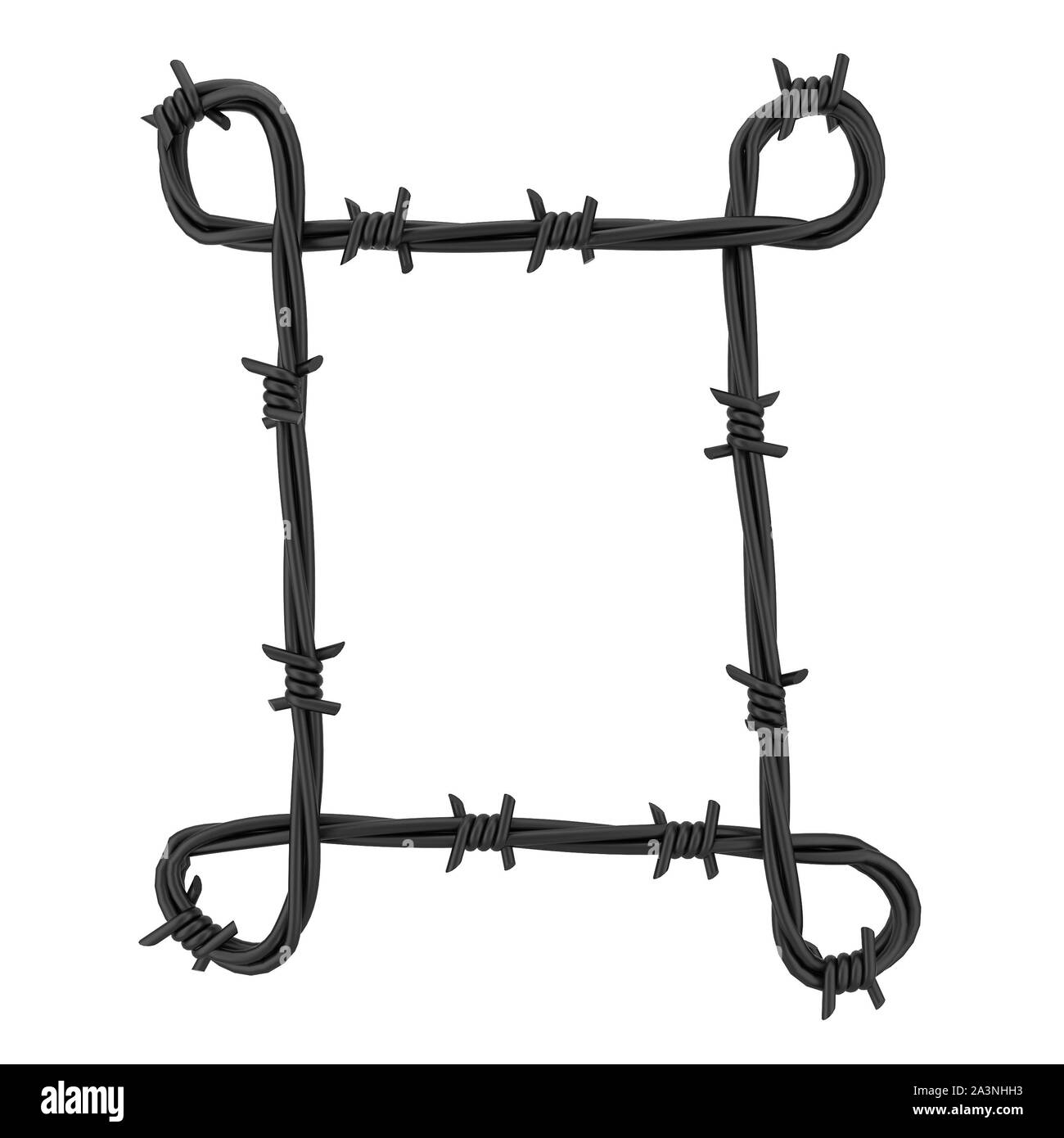 Barbed wire. 3d illustration isolated on white background Stock Photo ...