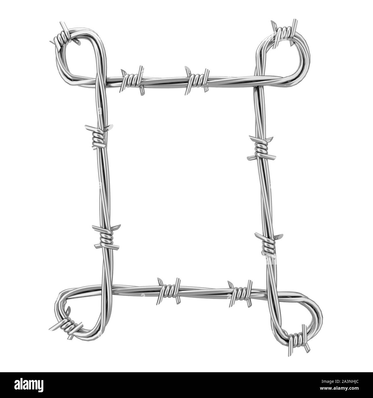 Barbed wire. 3d illustration isolated on white background Stock Photo ...