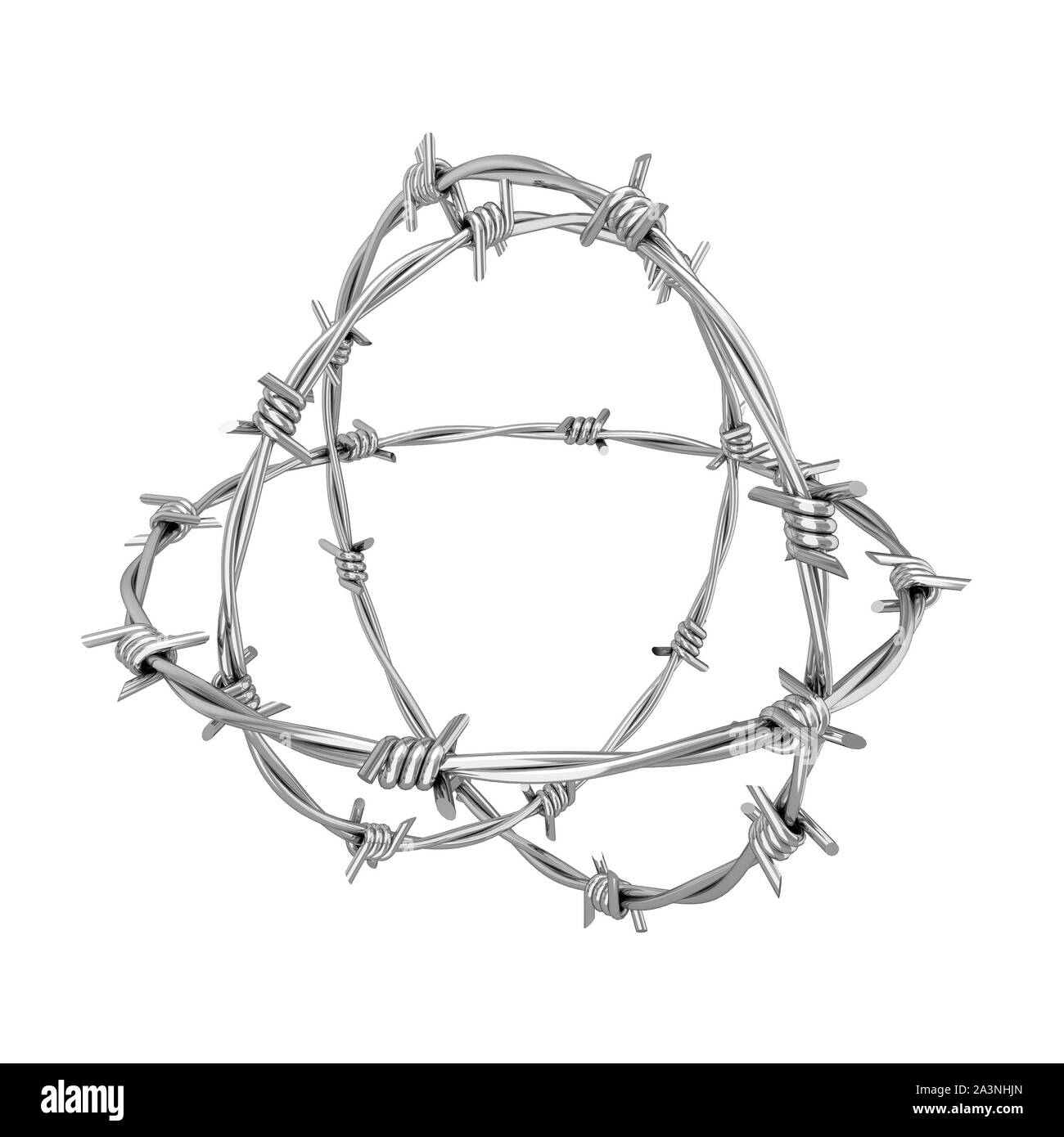 Barbed wire. 3d illustration isolated on white background Stock Photo ...