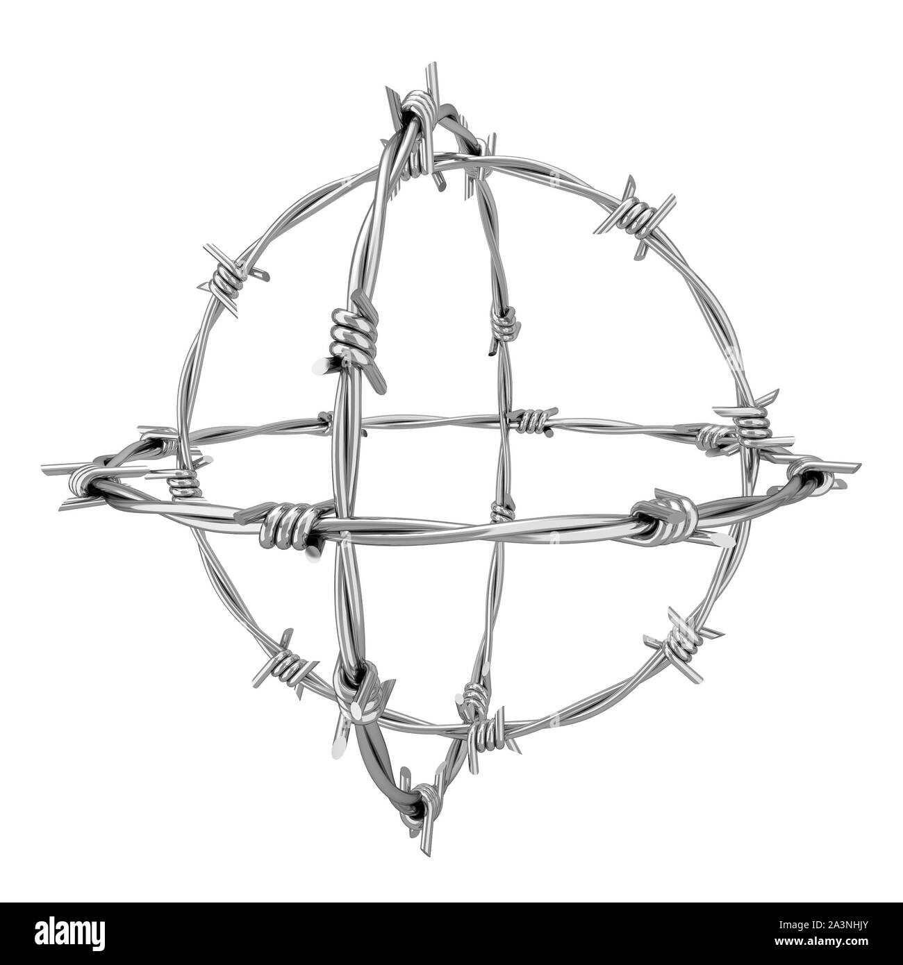 Barbed wire. 3d illustration isolated on white background Stock Photo ...
