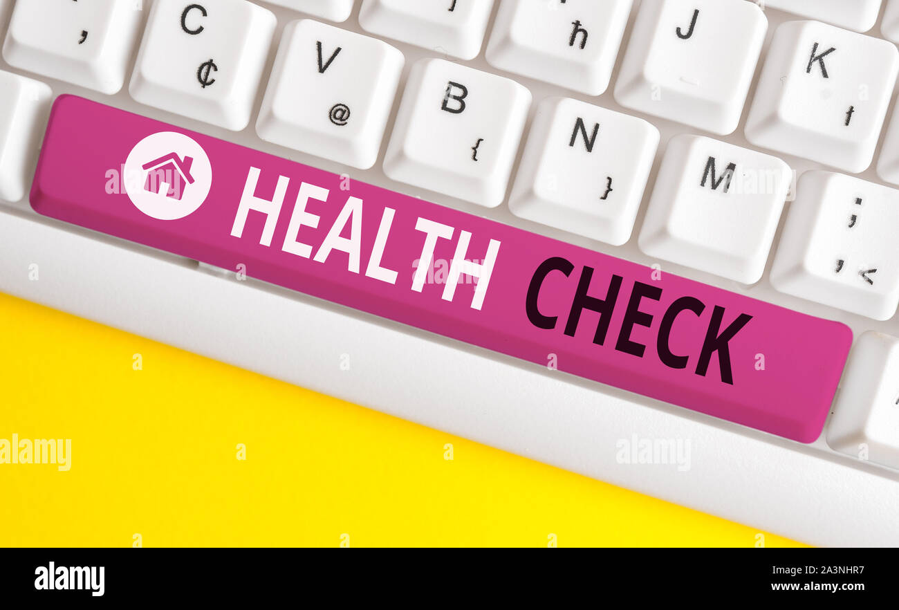 Writing note showing Health Check. Business concept for thorough ...