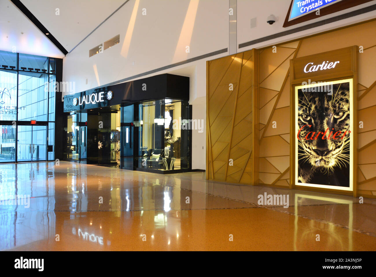 Las Vegas NV, USA 09-28-17 The Shops at Crystals is an upscale luxury ...