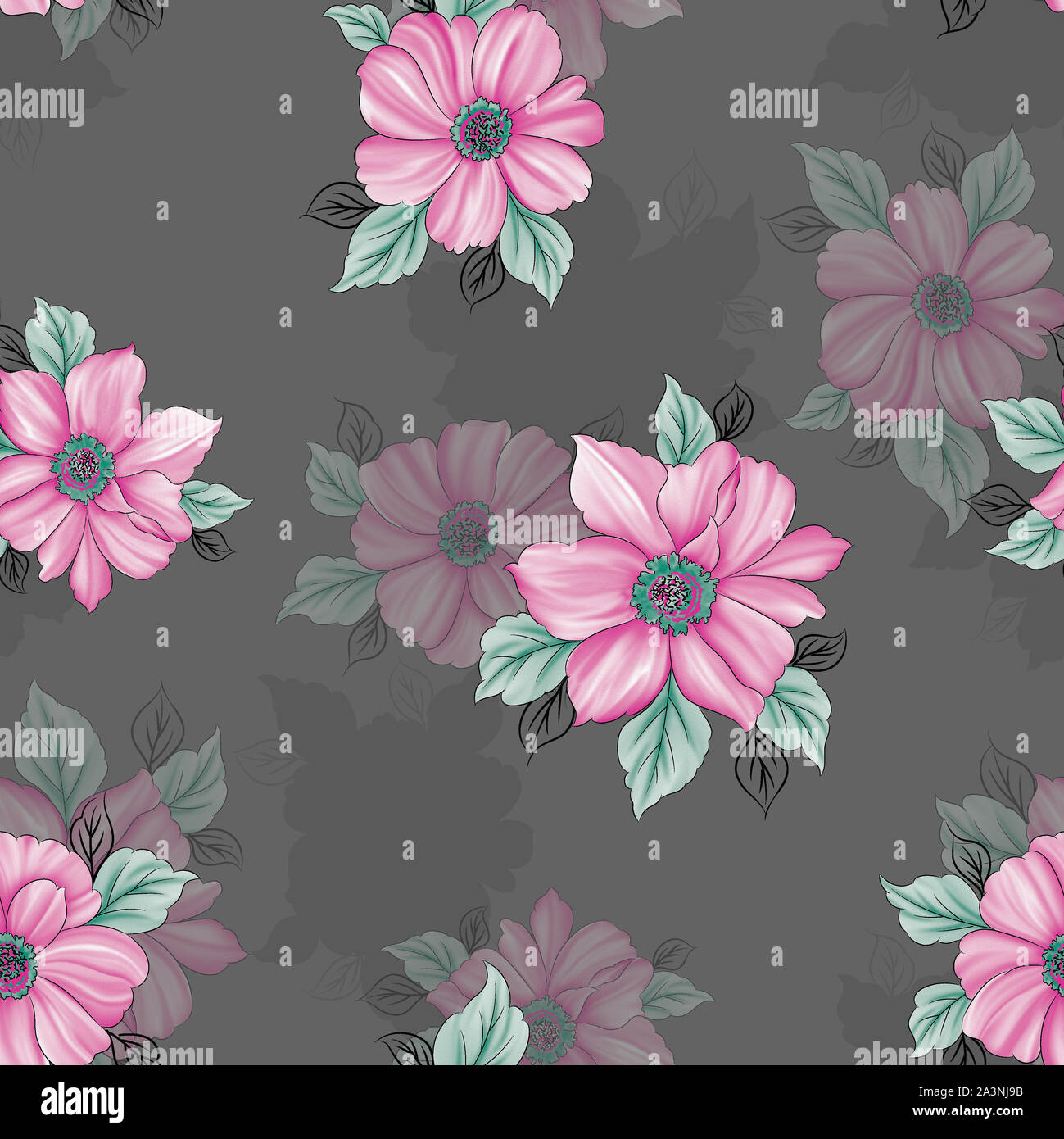 textile flower with 3d style digital print design Stock Photo - Alamy