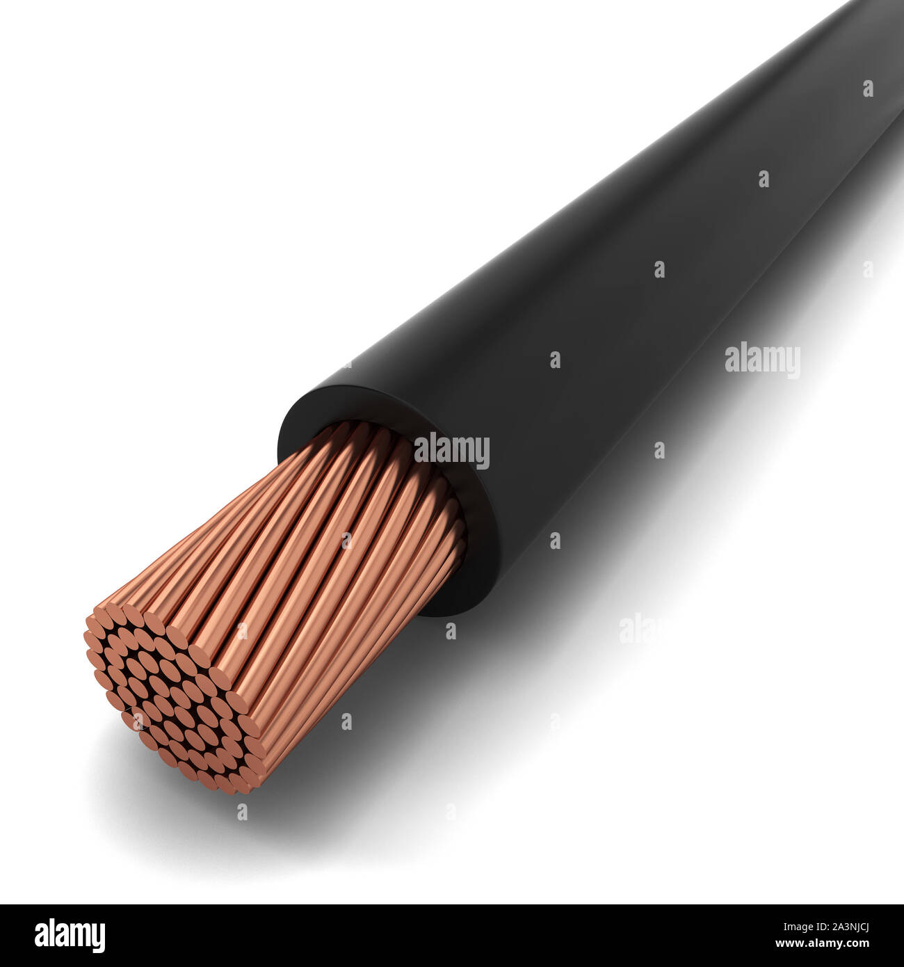 Copper cable. 3d illustration isolated on white background Stock Photo ...