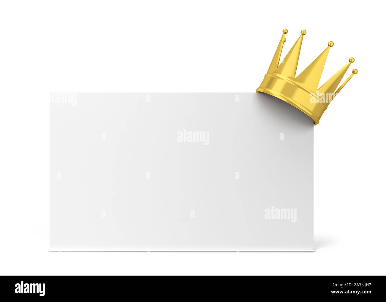 Royal crown card. 3d illustration isolated on white background Stock ...