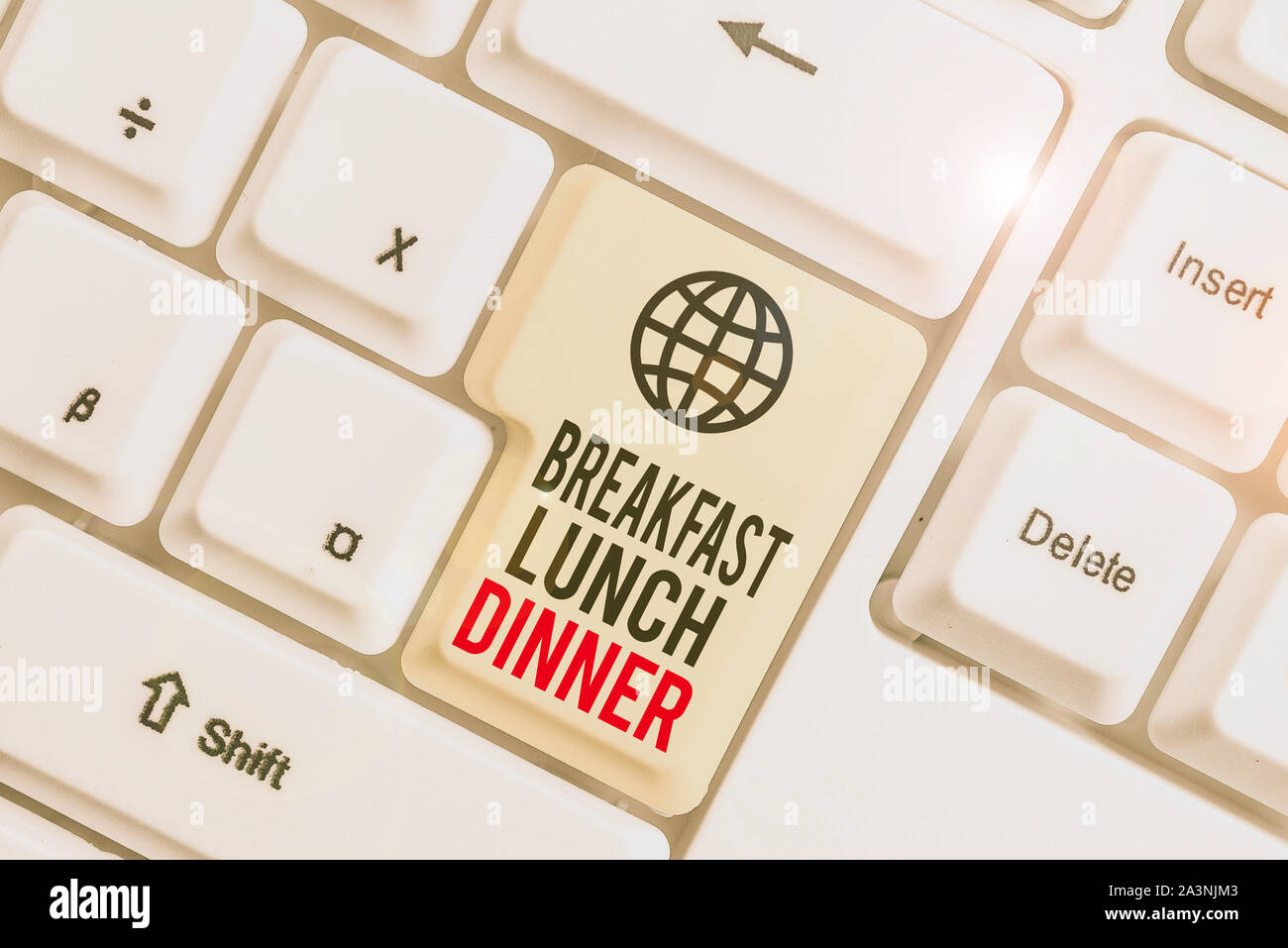 Writing note showing Breakfast Lunch Dinner. Business concept for ...