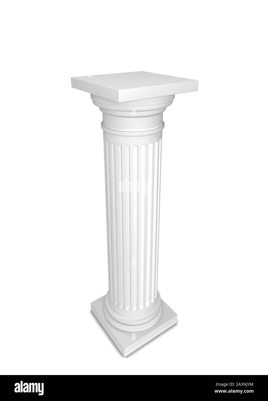Classical column. 3d illustration isolated on white background Stock ...