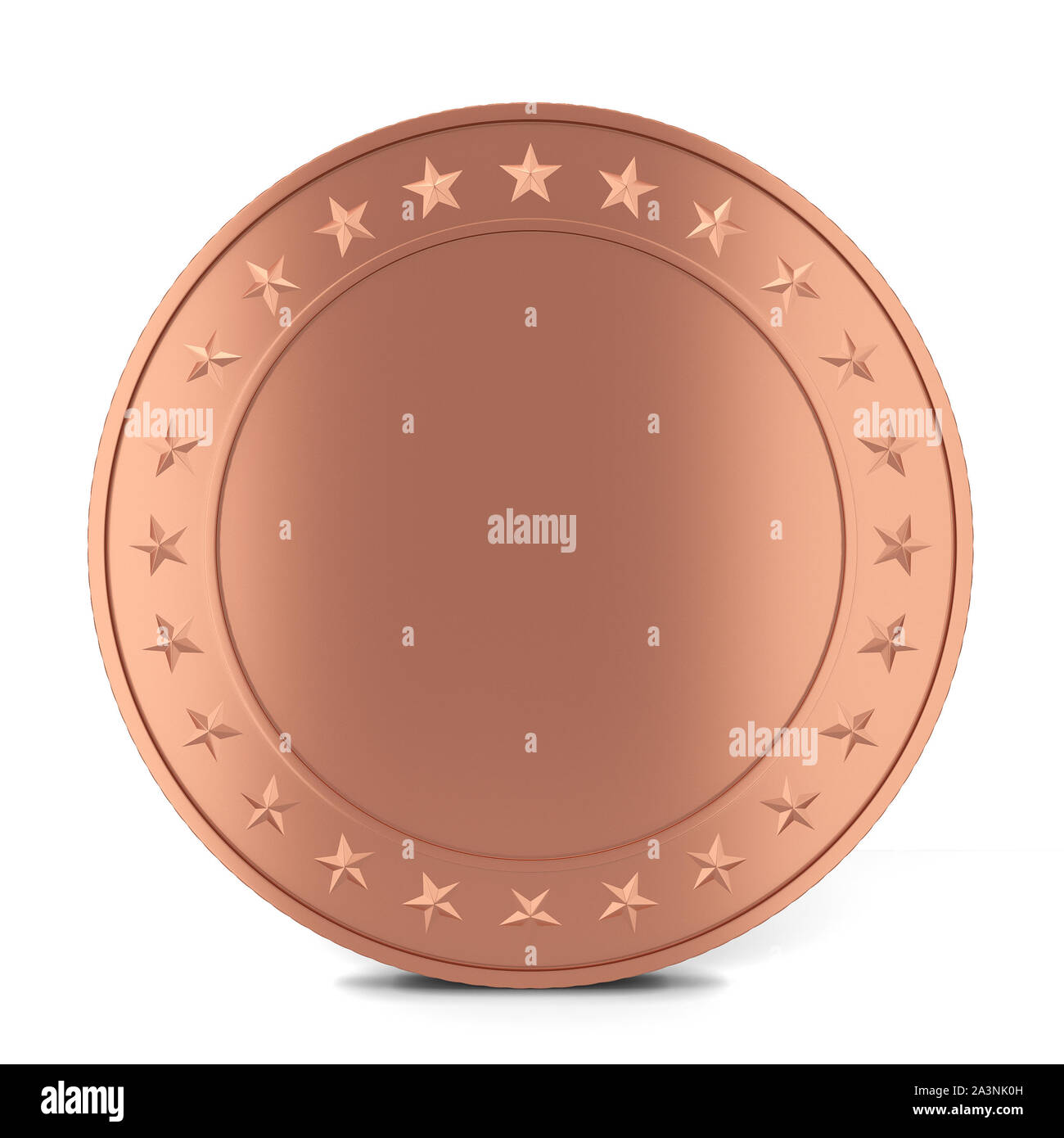Copper coin. 3d illustration isolated on white background Stock Photo ...