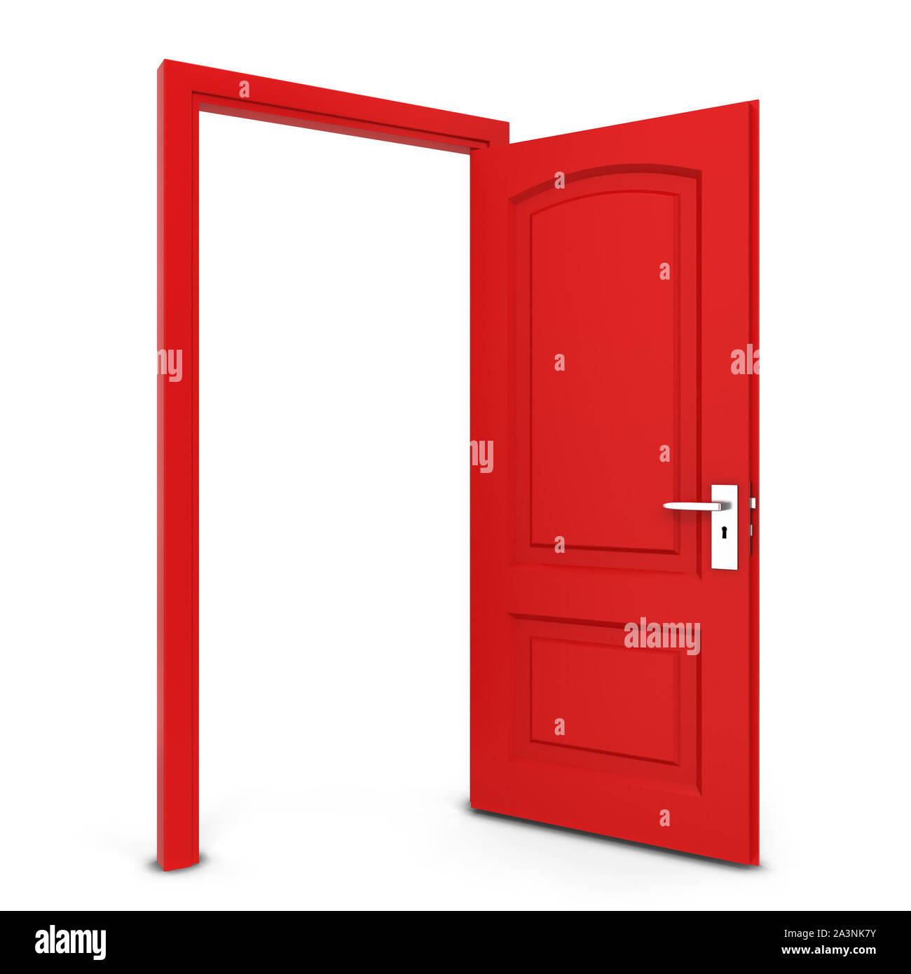 Opened door. 3d illustration isolated on white background Stock Photo ...